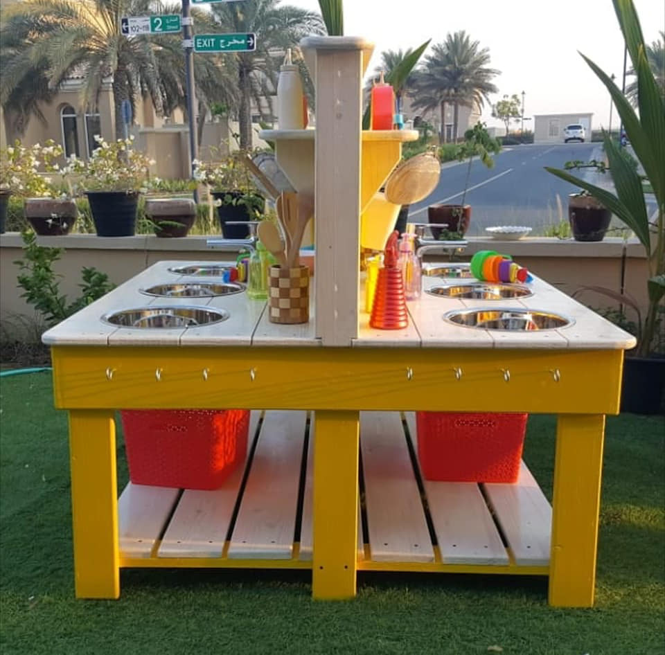 Back to back kitchen with 6 bowls – Mud Kitchens Carpentry